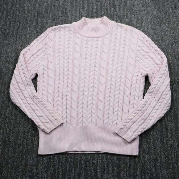 Yarnworks | Sweaters | Vintage Yarnworks Womens Pink Cable Knit Sweater ...